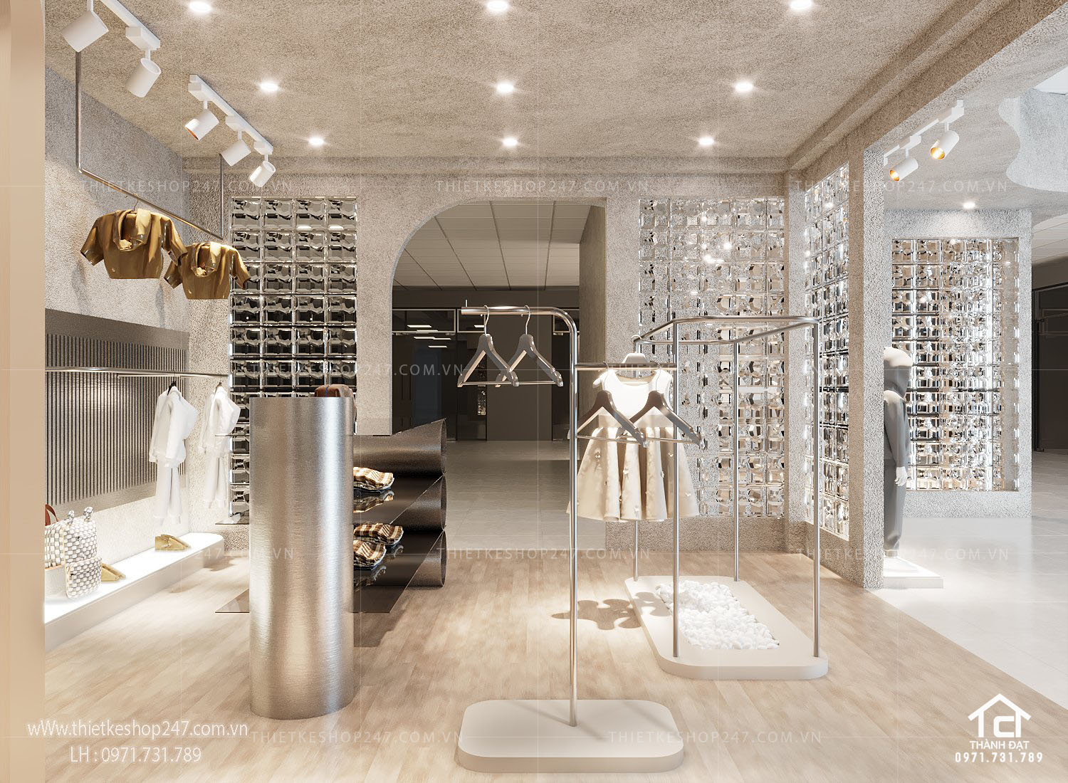 Thiết kế shop thời trang trẻ em đáng yêu với không gian sang trọng – CHÚ ONG NHỎ